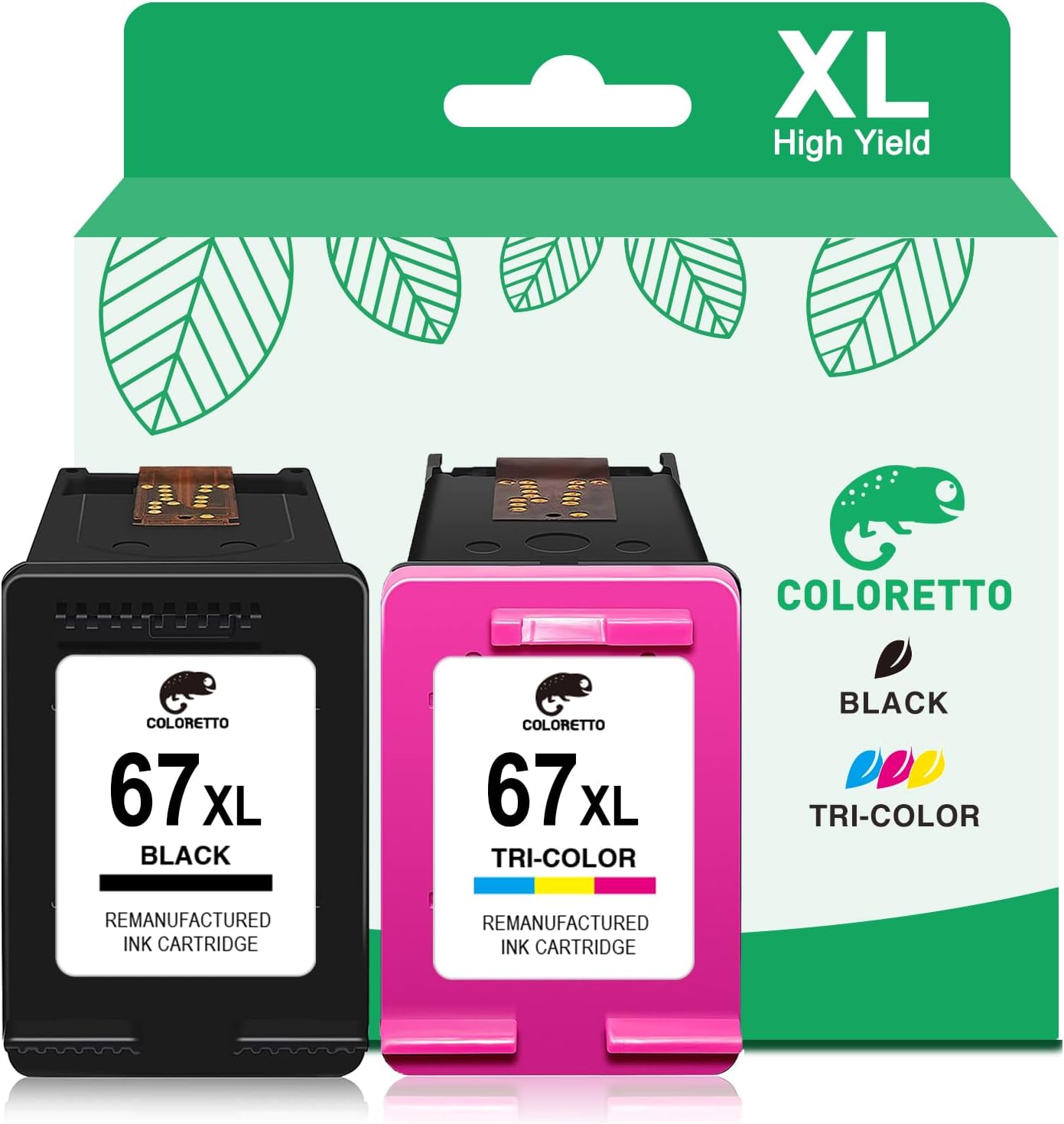 COLORETTO 67XL Ink Cartridges for HP Deskjet 2855e Ink 2842e 2827e ...