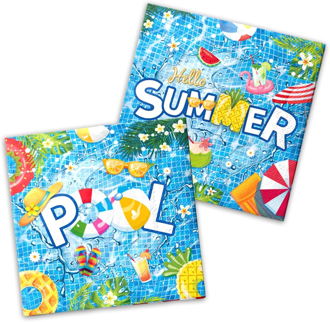 Amazon.com | 40Pcs Summer Napkins - Disposable Paper Napkins for Pool ...