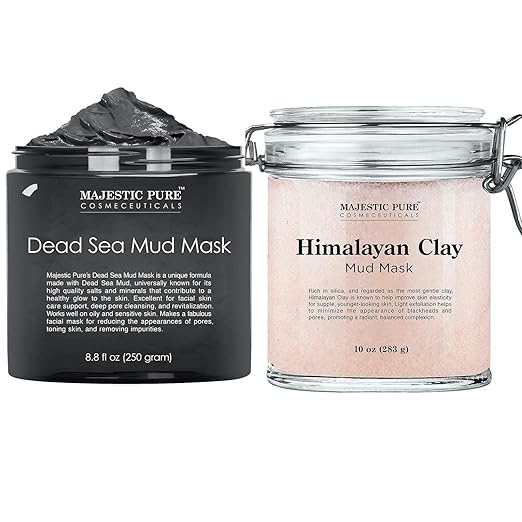 Amazon.com : MAJESTIC PURE Dead Sea Mud Mask and Himalayan Clay Mask ...