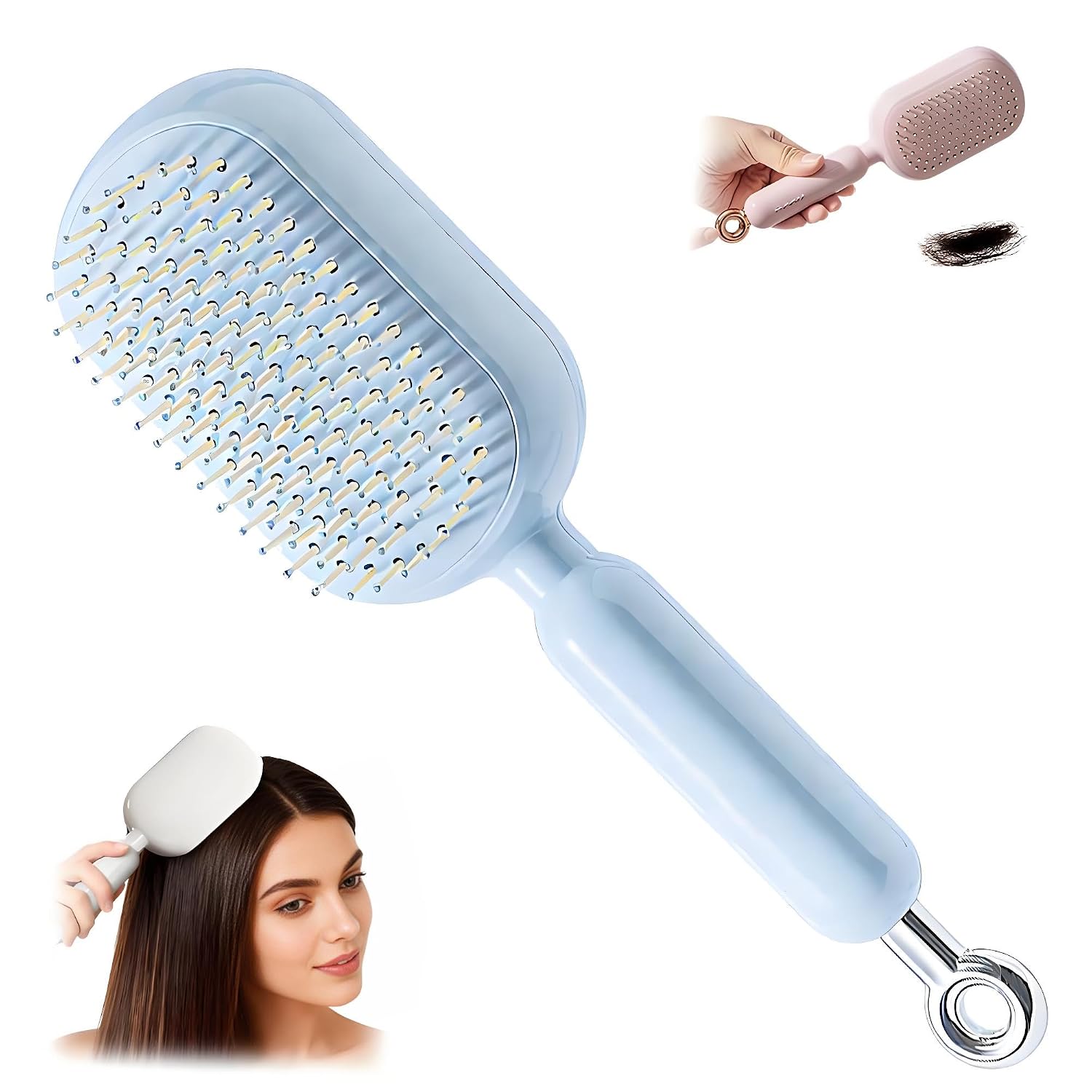 Amazon.com : Retractable Cushion Massage Comb, Self-Cleaning ...