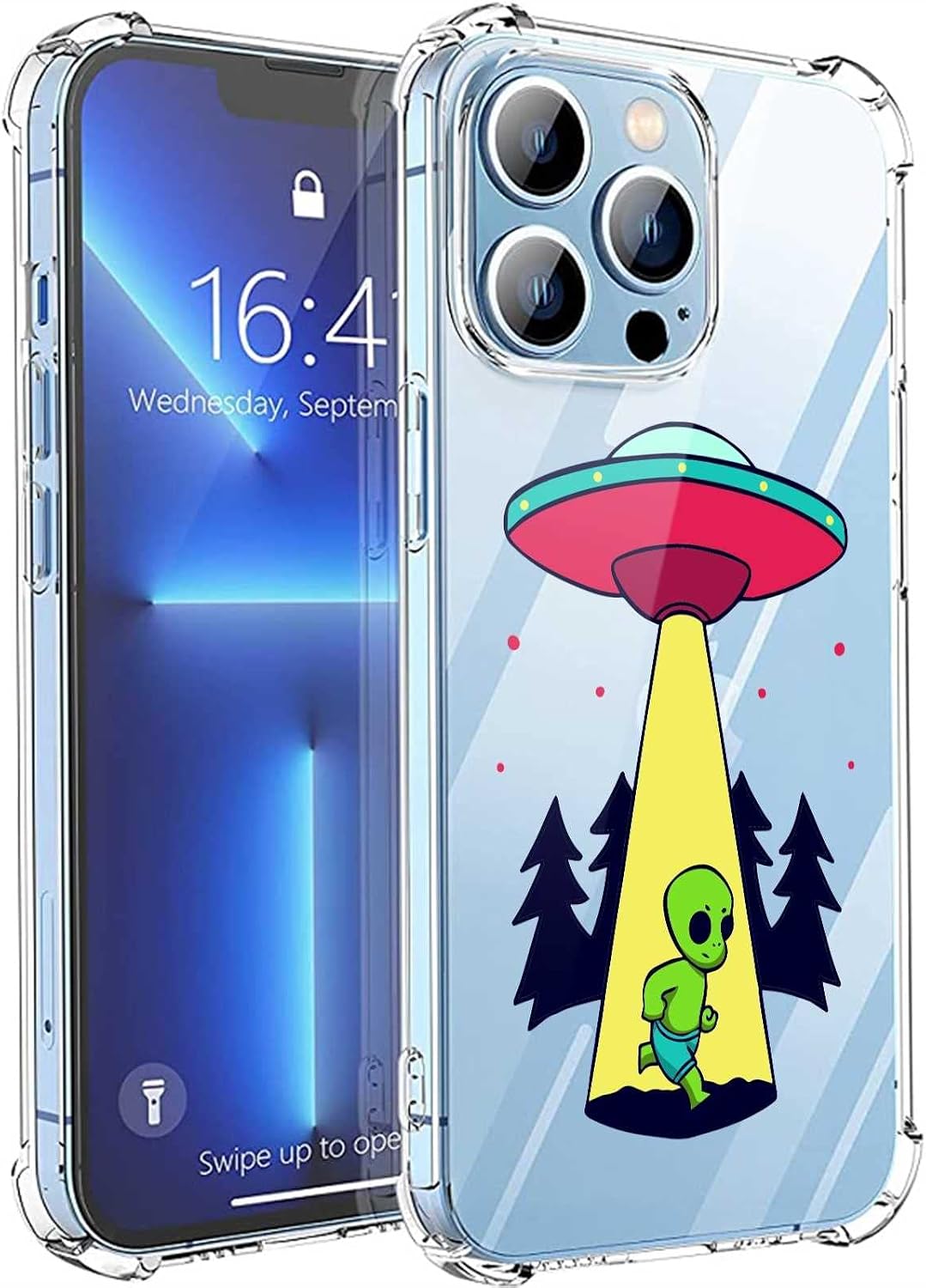 Amazon.com: ARINAL UFO Case for iPhone 14 Pro, Alien Running Away From ...