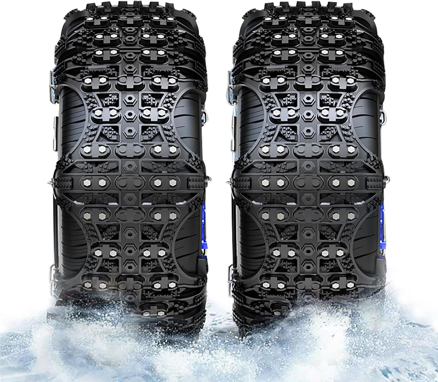 RINGGLO 2PC Skid Snow Car Snow Chains Adjustable, 195-235Mm Universal ...