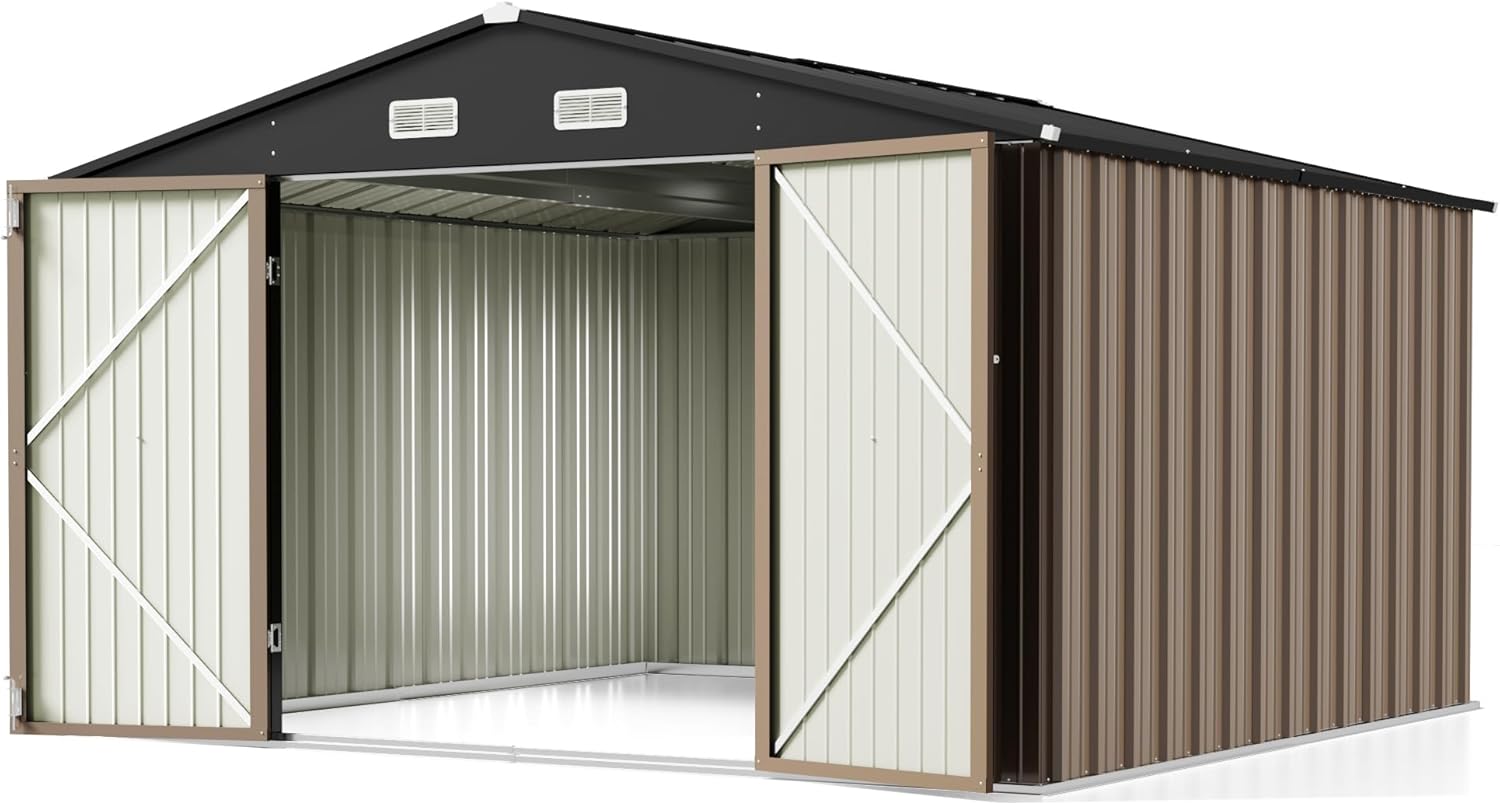 Amazon.com: Greesum Outdoor Storage Shed 10 x 10 ft. Utility Tool Shed ...