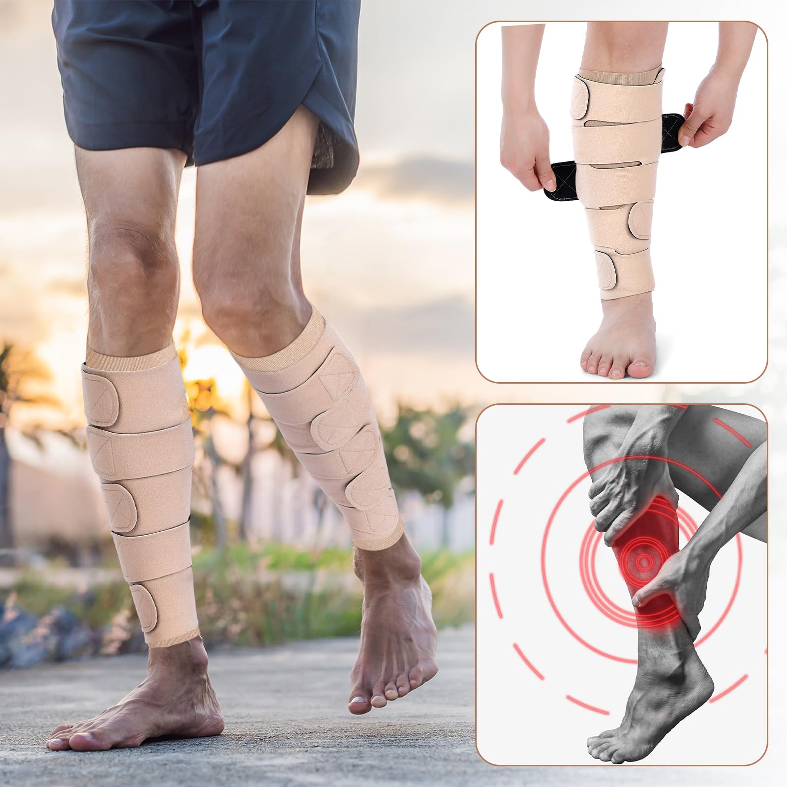 Snapklik.com : Croknit 3 Pairs Lymphedema Compression Leg Wraps ...