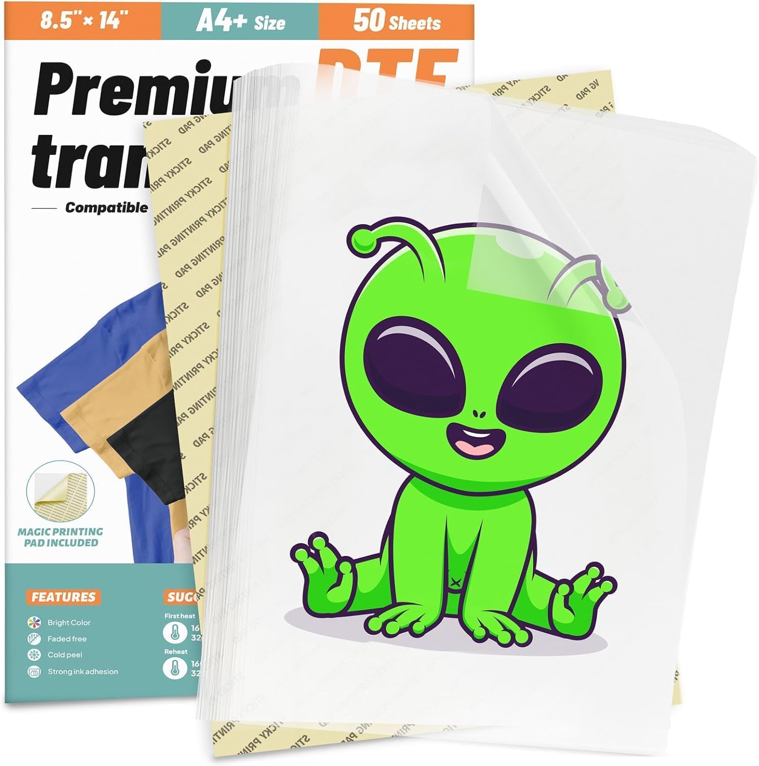 Amazon.com : KASYU DTF Transfer Film, 50 Sheets 8.5"*14" DTF Paper with ...