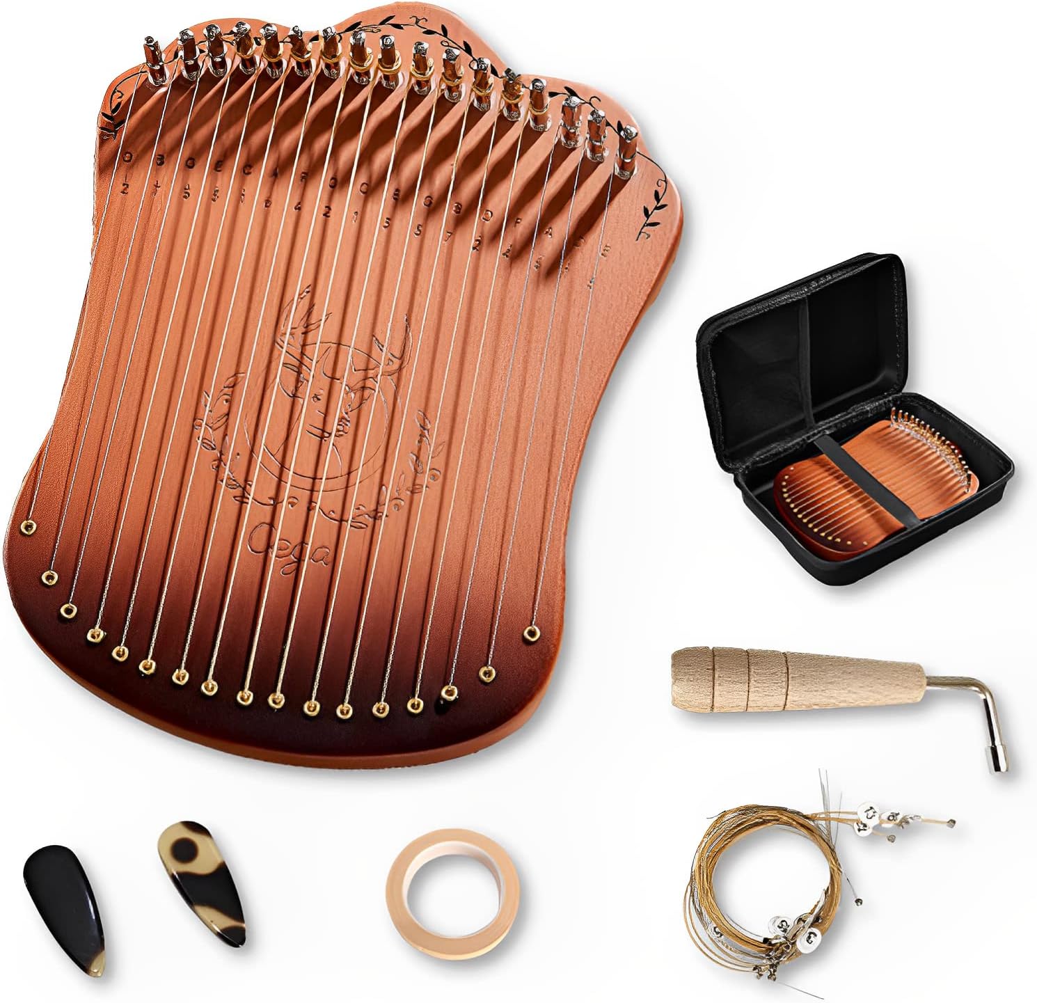 Amazon.co.jp: Solunaterra Harpica Musical Instrument, 17 Keys, Kalimba ...