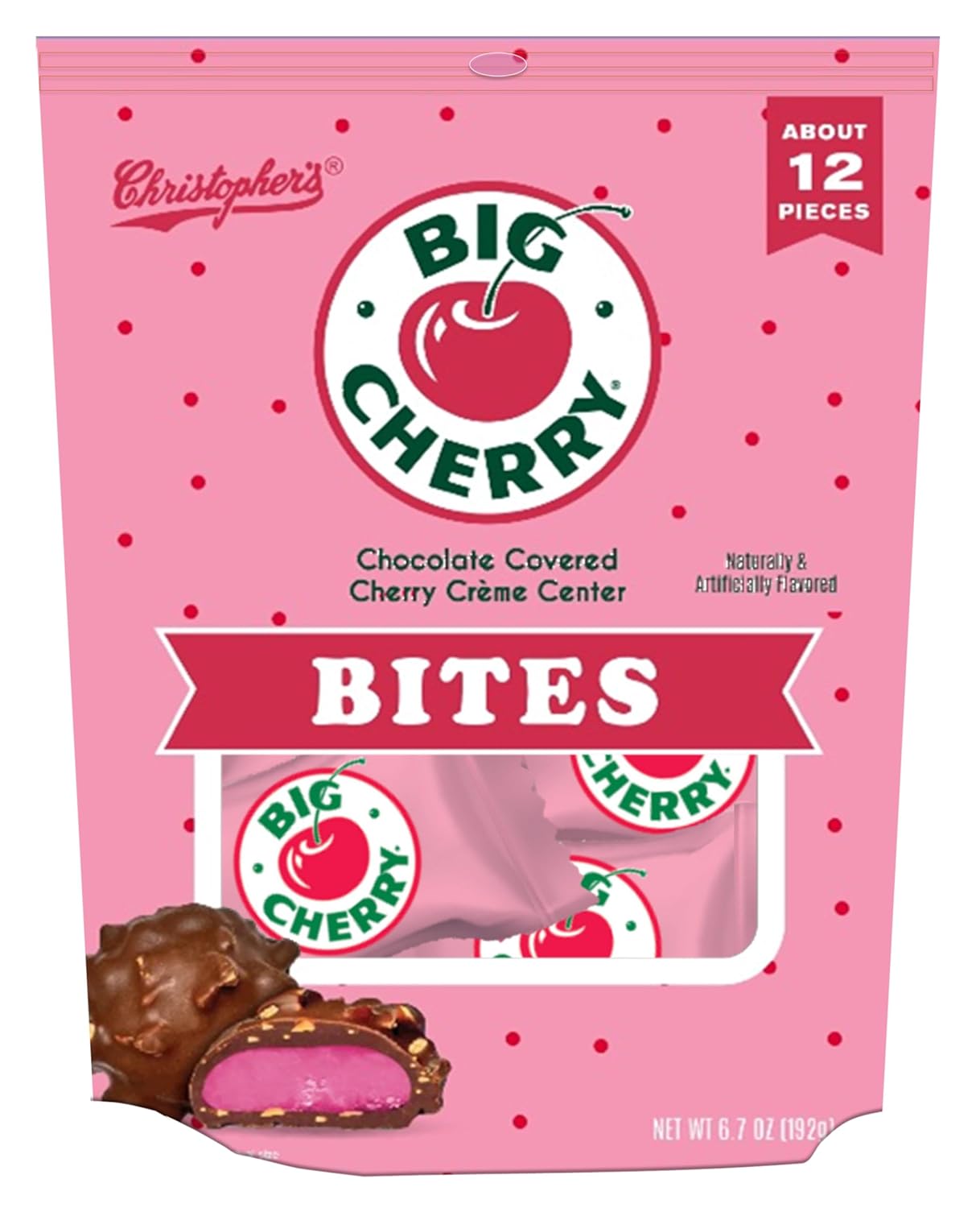 Amazon.com : Big Cherry Candy Bar Bites – Chocolate and Cherry Candy ...