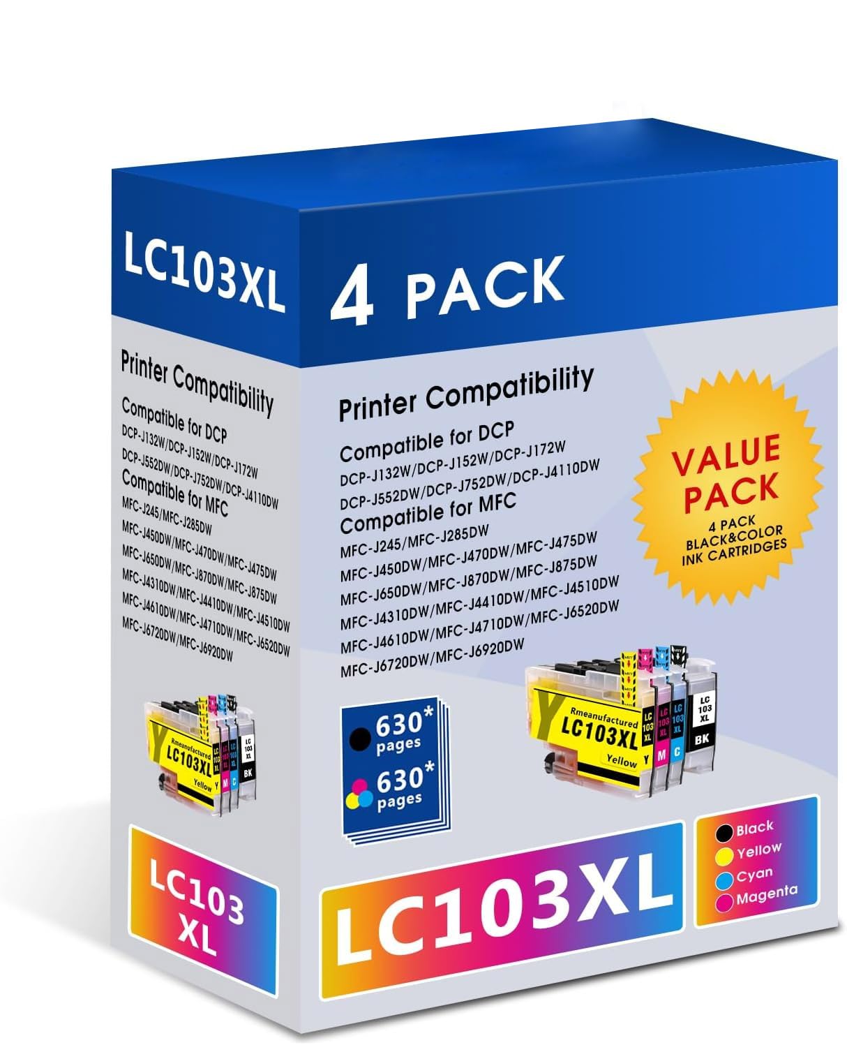 Amazon.com: LC103XL lc103 XL LC101 for Brother Ink cartridges lc103 for ...