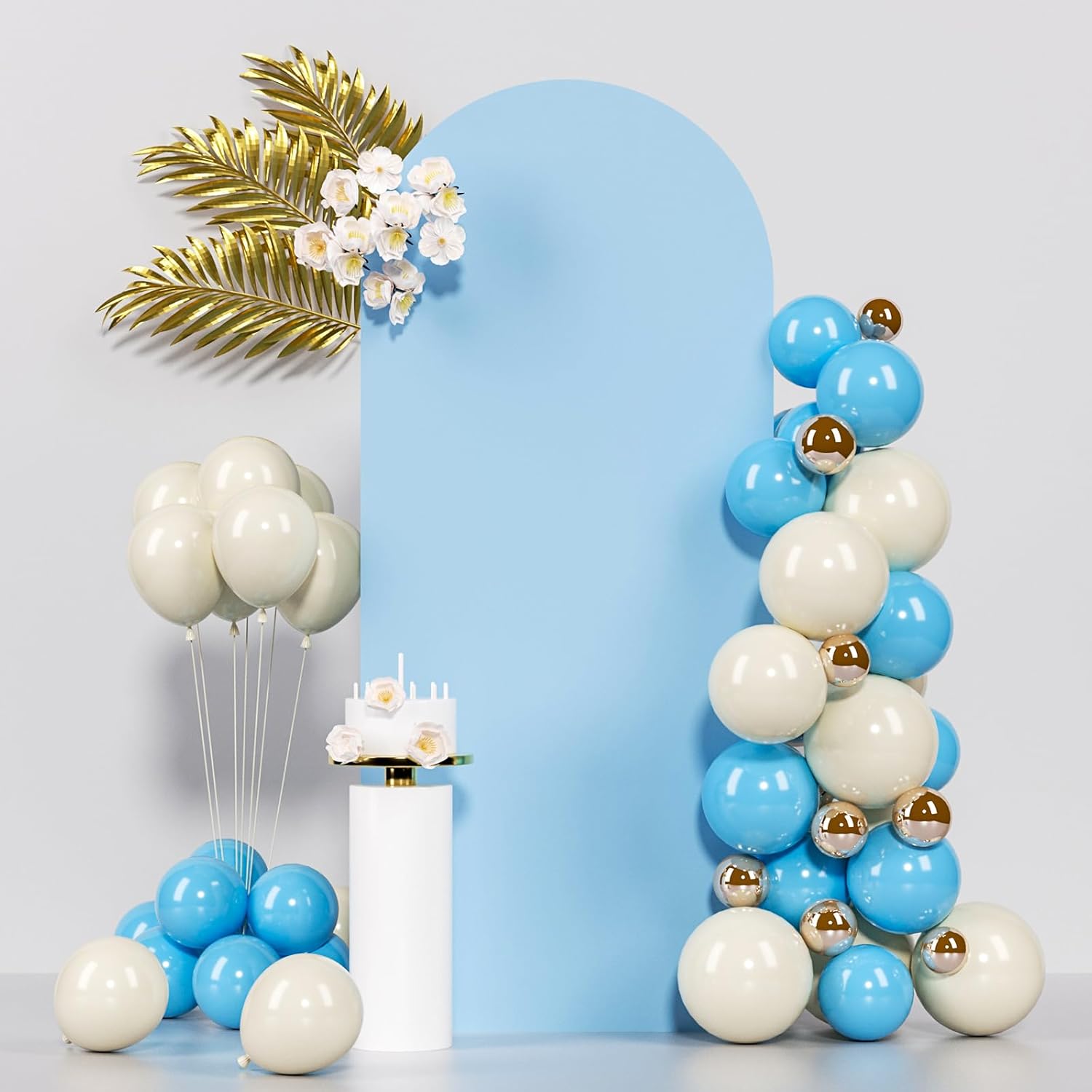 Amazon.com: 5FT Wedding Arch Backdrop, Blue 2-Sided Spandex Arch for ...