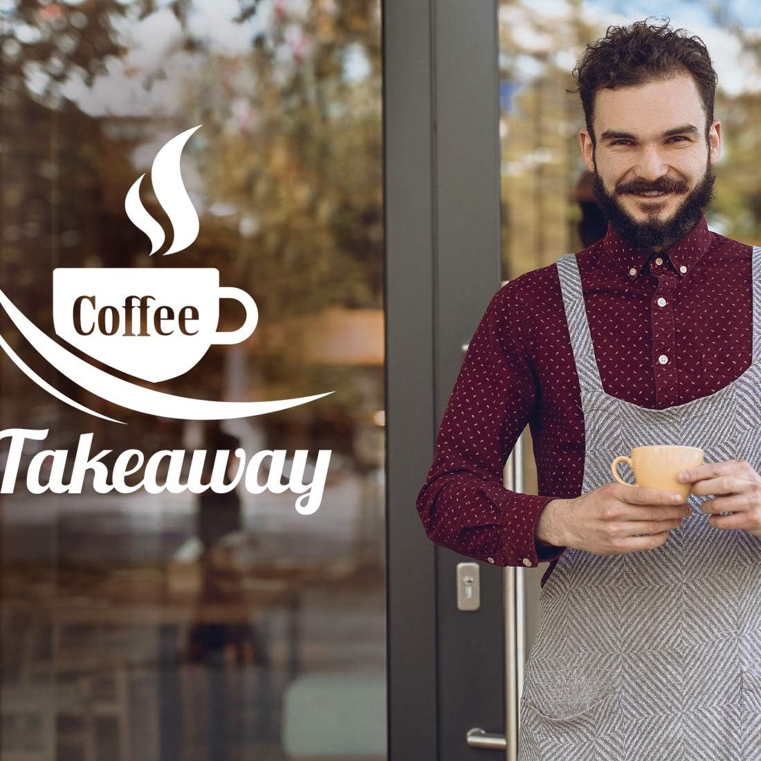 Takeaway Coffee Sign Cafe Wall Window Sticker Kitchen Shop Art Decor ...