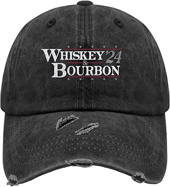 Generic Whiskey'24 & Bourbon Hats for Mens Washed Distressed Baseball ...
