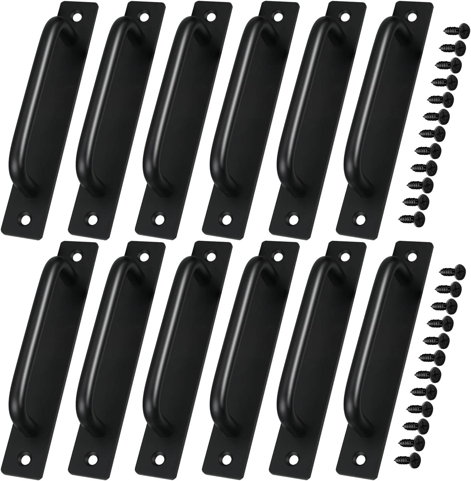 Therwen 12 Pcs Barn Door Handle 5.8 Inch Cabinet Handles Drawer Pull ...
