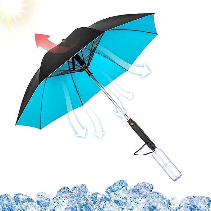 Amazon.com : C-LARSS 3 in 1 Umbrella with Fan, Portable Misting Fan ...