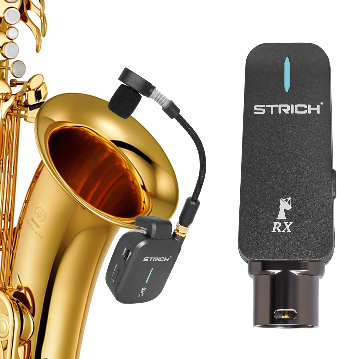 Amazon.com: STRICH S3 Wireless Saxophone Microphone System for Beginner, Rechargeable Sax ...