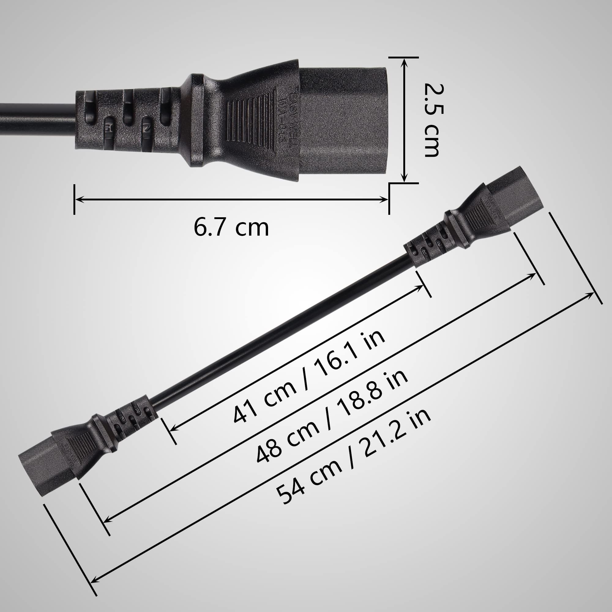 Iec Connector CERRXIAN 2PCS 1FT IEC 320 C13 Female 3 Pin With Open ...