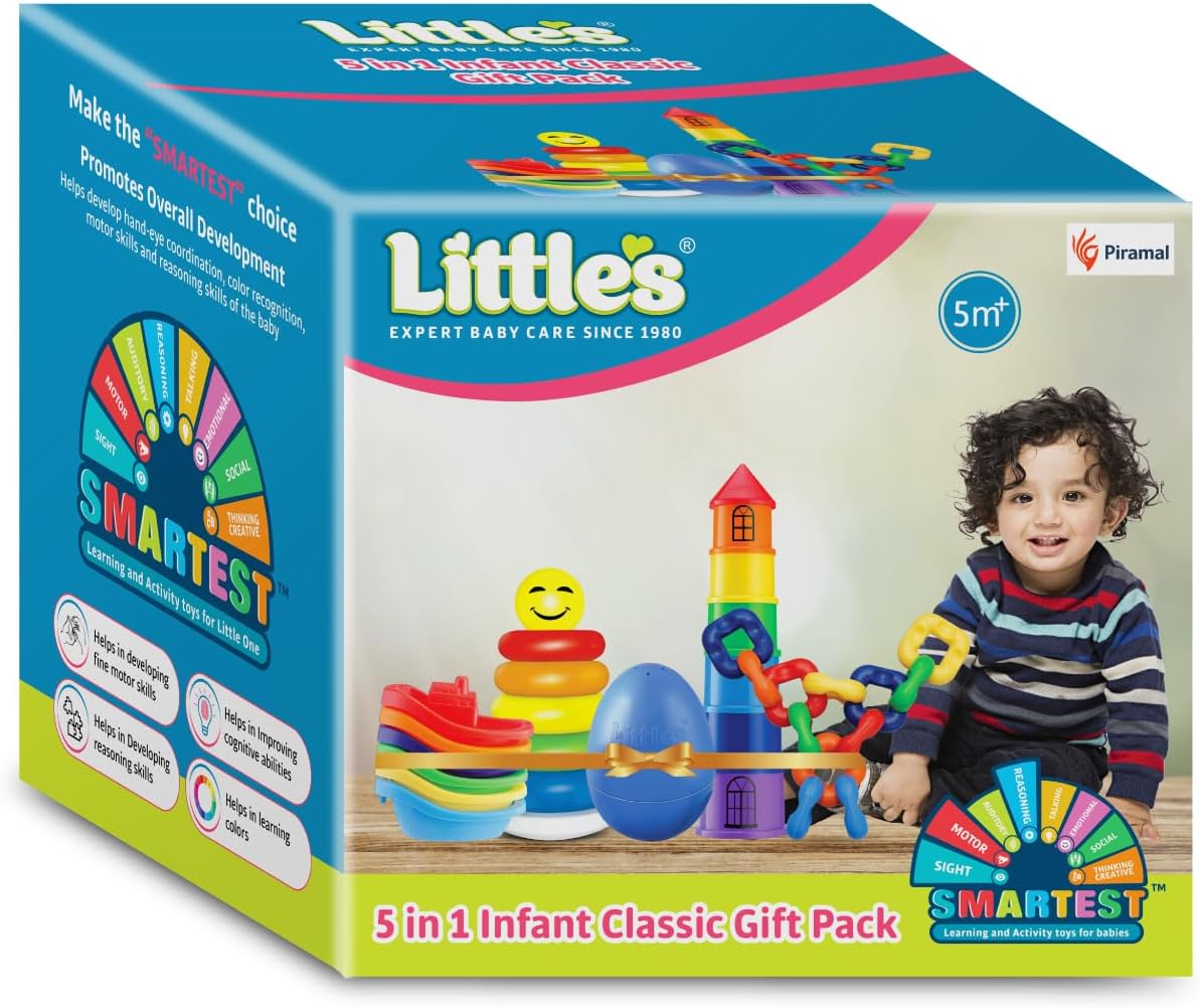 Little's 5 in 1 Infant Gift Pack| Toddler Activity Toys Set | Toys for ...