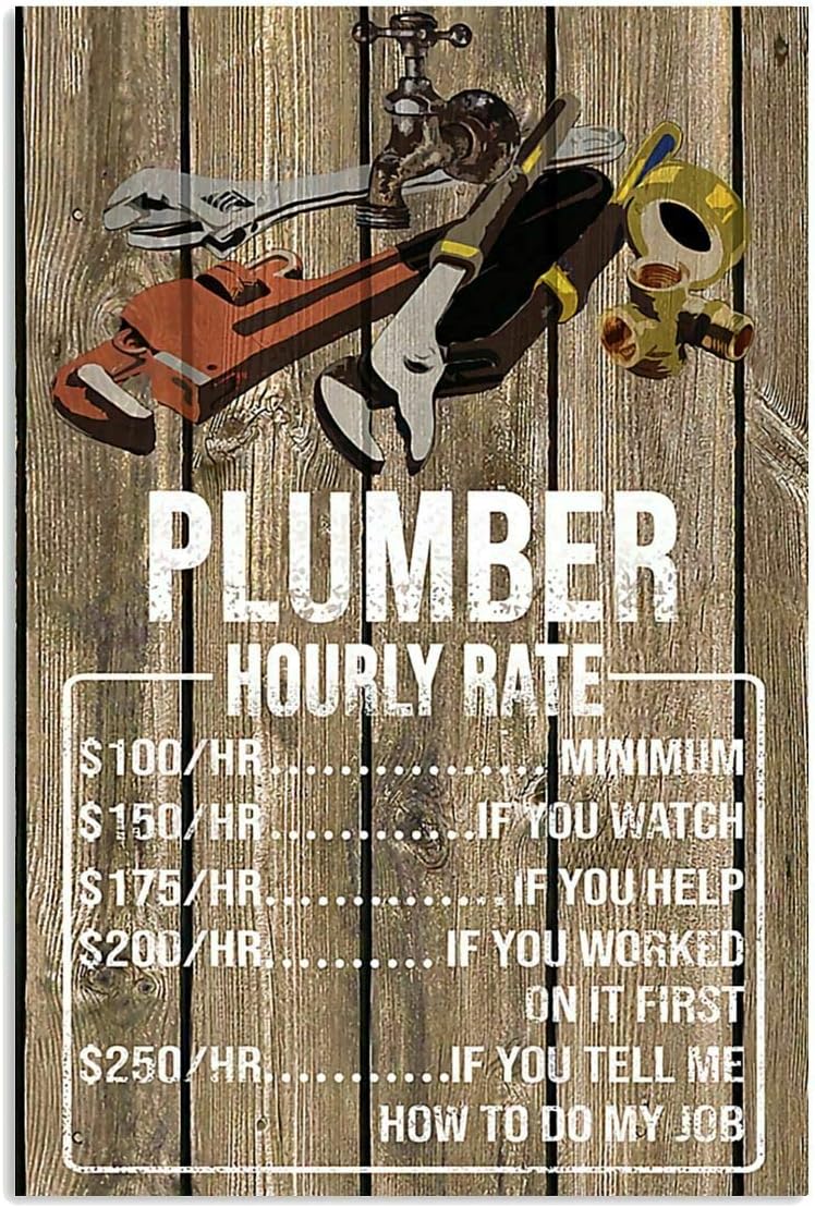 Amazon.com: Mechanic Plumber Hourly Rate Portrait Poster Vintage Style ...