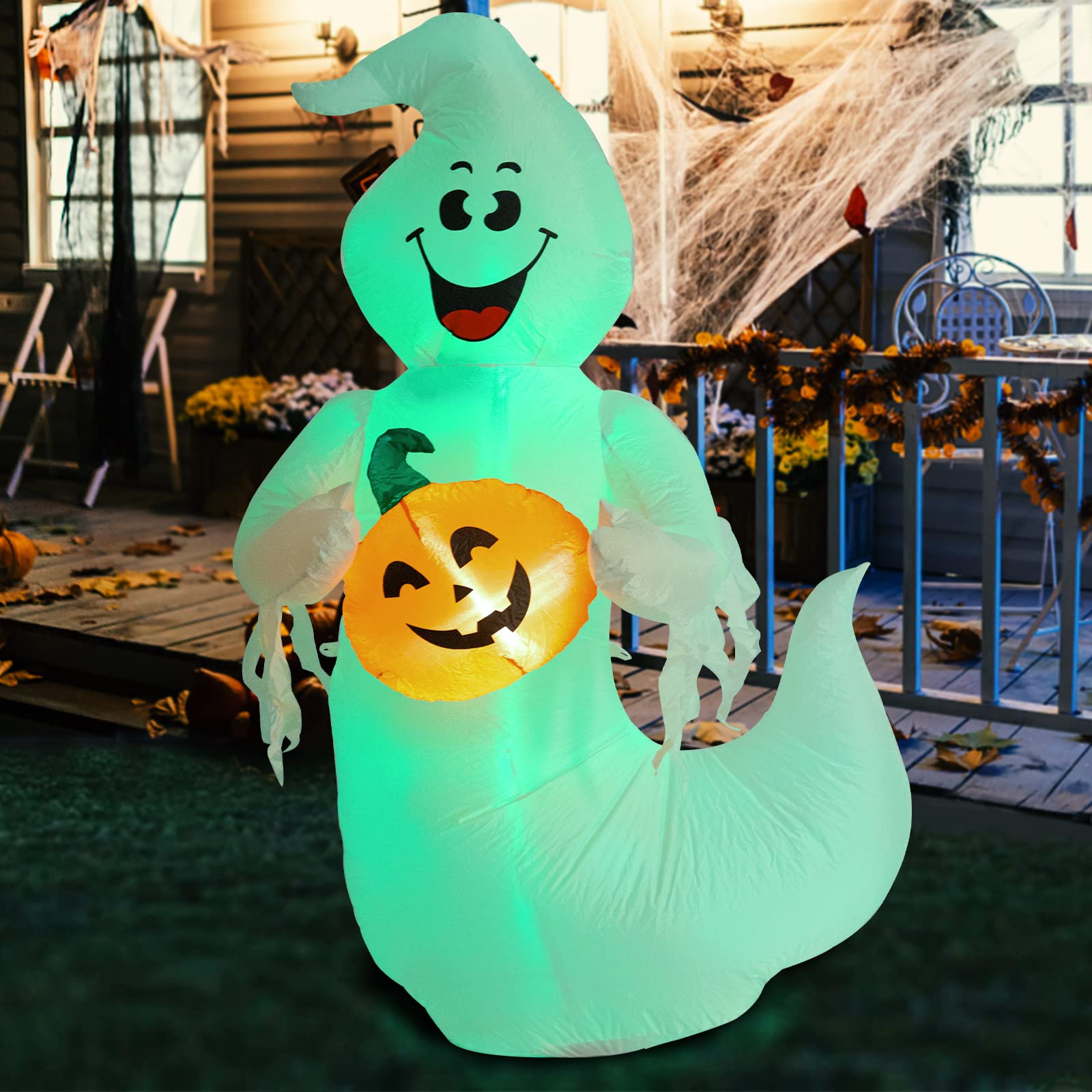 Buy Risenor 5 FT Tall Halloween Inflatable Ghost Decorations Outdoor ...