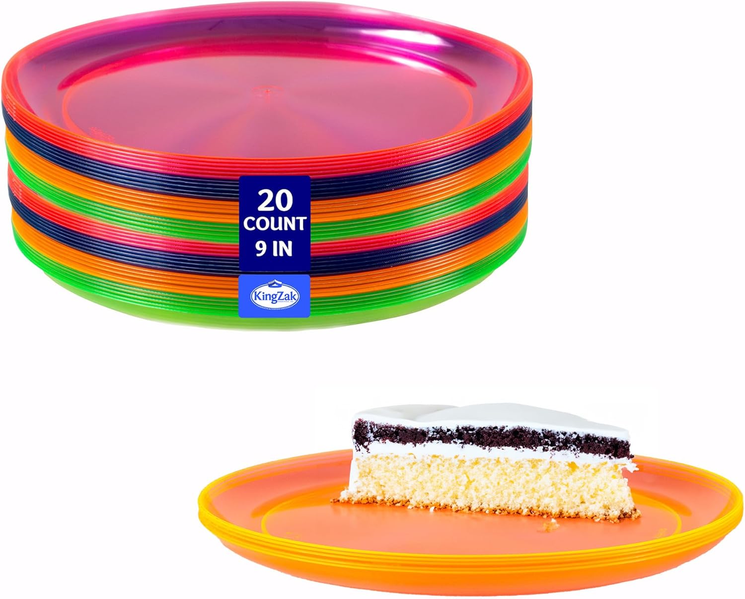 Amazon.com: Party Dimensions Neon Mix 9" Plates, Pack of 20 Assorted ...