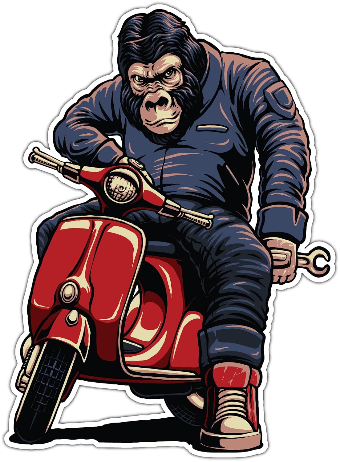 Amazon.com: Funny Gorilla on Scooter Monkey Biker Bike Car Bumper ...