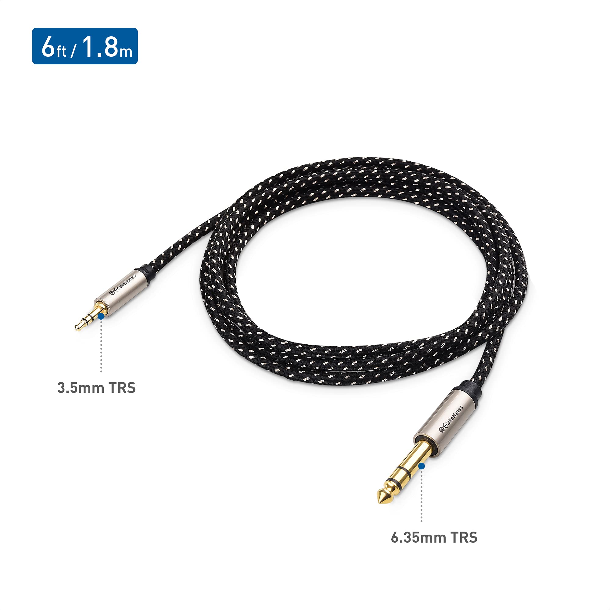 Snapklik.com : Cable Matters Premium Braided 3.5mm To 1/4 Inch Audio ...