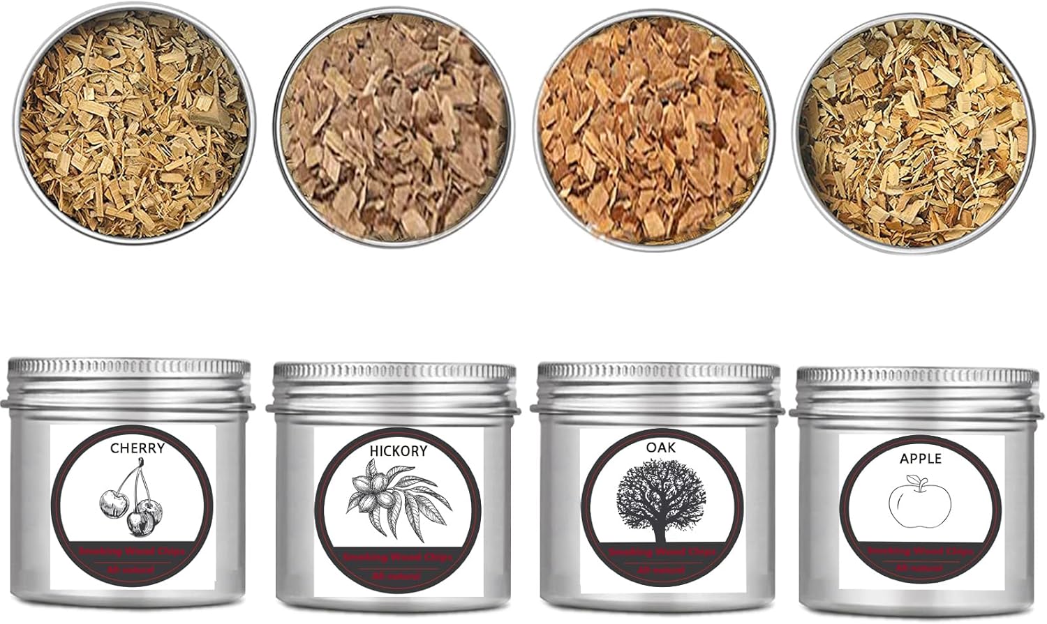 Wood Chips Natural Fine Cut Sawdust Cherry Hickory Apple Oka 4 Pack 16 ...