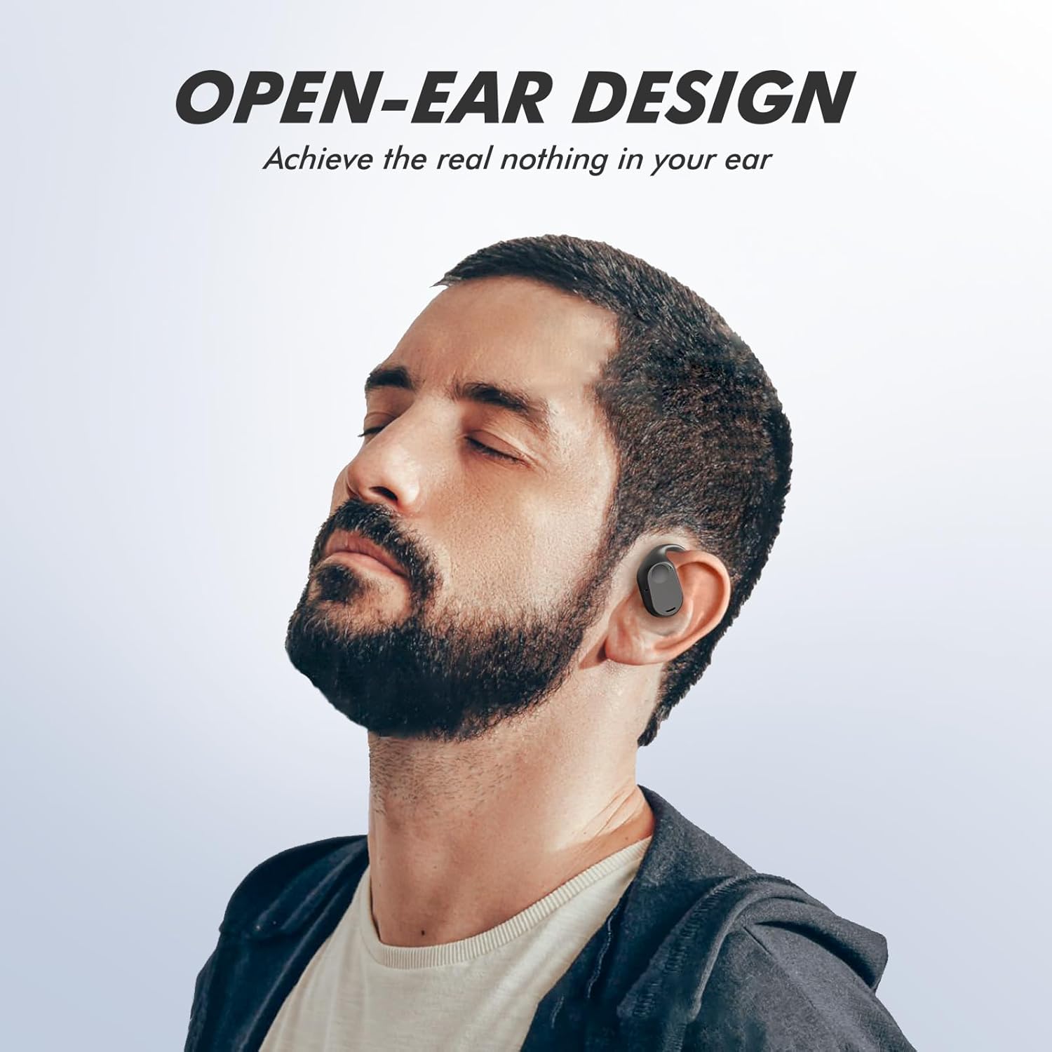 Open Ear Headphones, Wireless Earbuds Bluetooth 5.3 Headphones LED ...