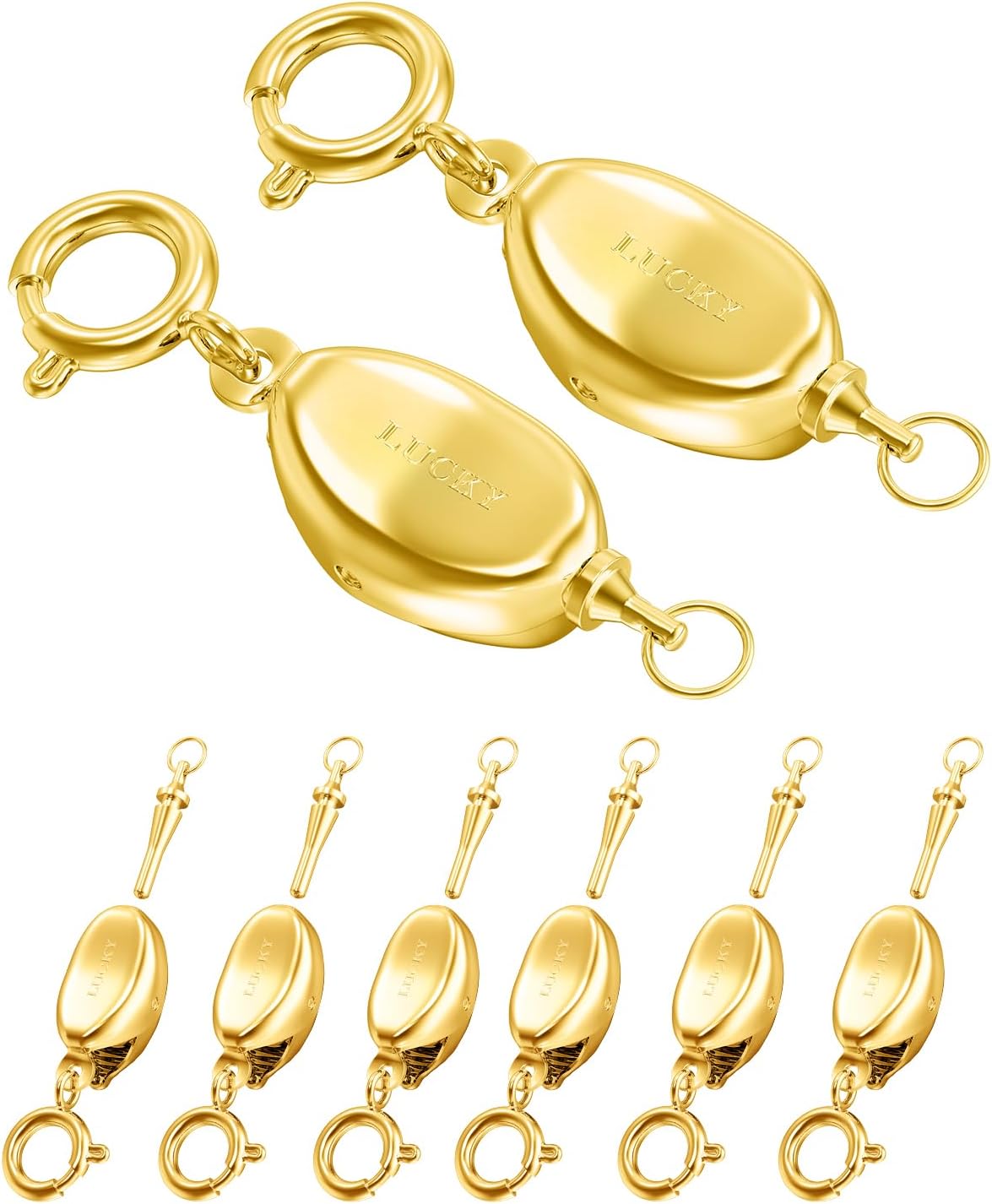 Amazon.com: OHINGLT 8Pcs Necklace Clasps and Closures Ingots Link Connector Clasps,Gold and ...