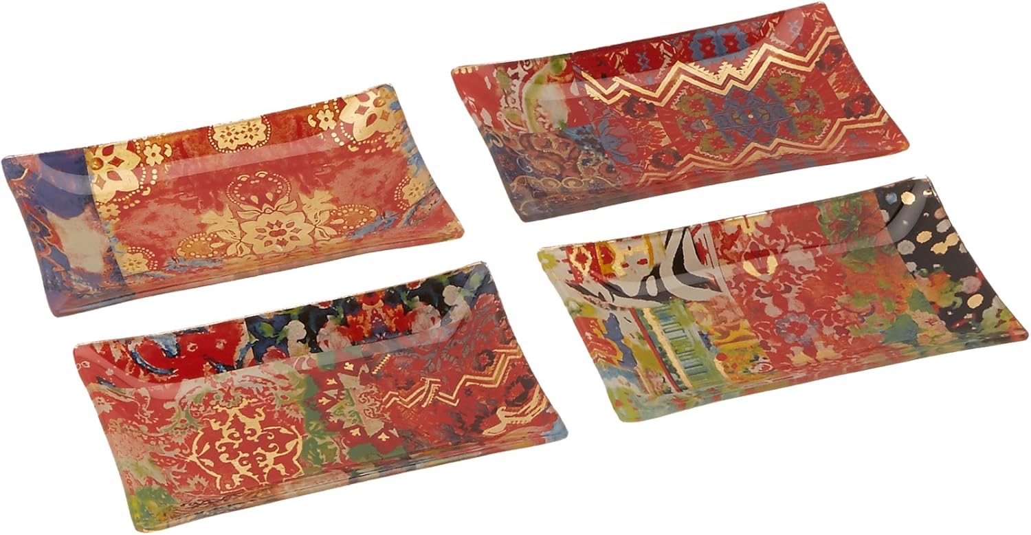 Amazon.com: Tracy Porter Rectangular Trays (Set of 4), Red : Office ...