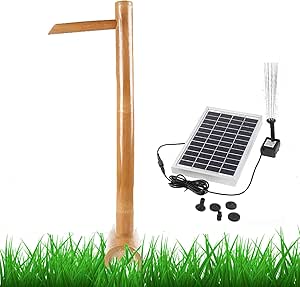 Amazon.com: Solar Water Fountain, Bamboo Fountain Decor, Water Features ...