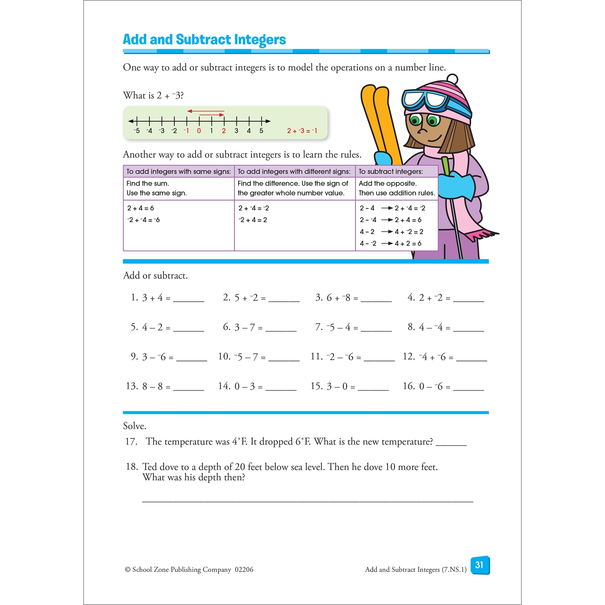 Snapklik.com : School Zone - Math Basics 6 Workbook - 64 Pages, Ages 11 ...