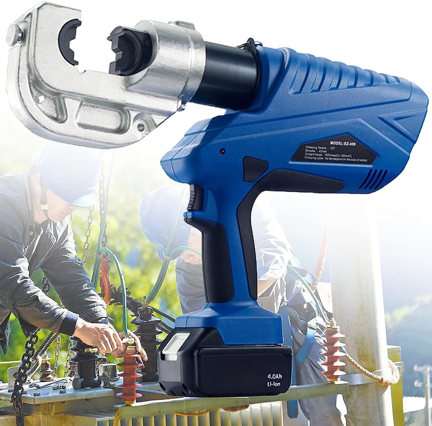 Electric Hydraulic Crimping Tool,16-400mm² Battery Powered Cable ...
