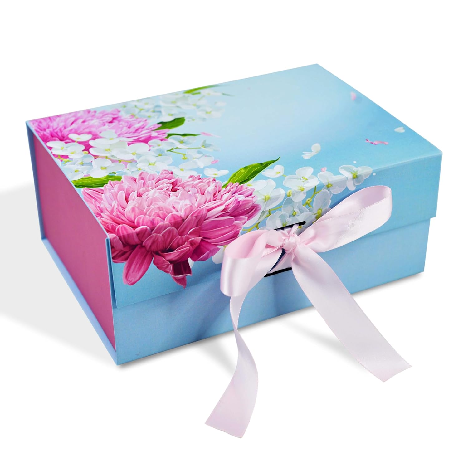 RBS® - Foldable Gift Box (23 x 16 x10cm) Multipurpose Gift Boxes for Packaging with Pink Satin ...