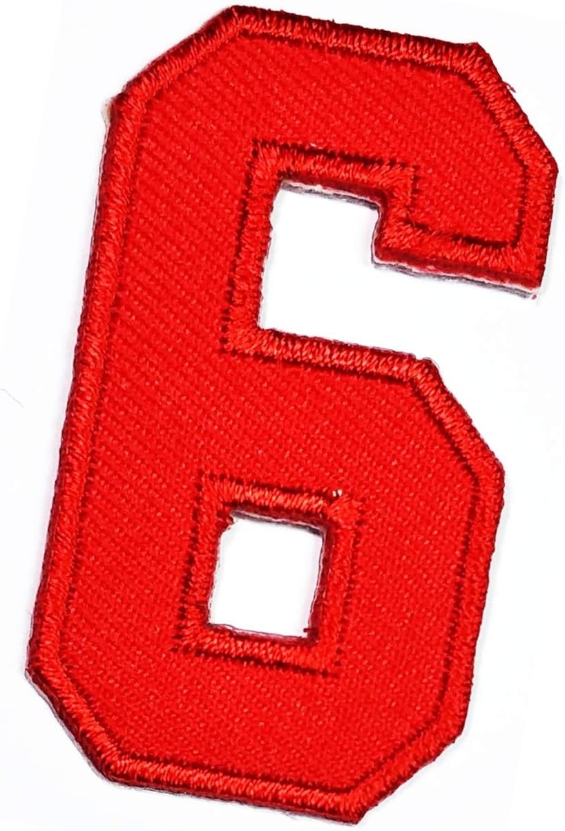 Amazon.com: 2 INCHES Red Number 6 Patch Stickers Alphabet Letters ...