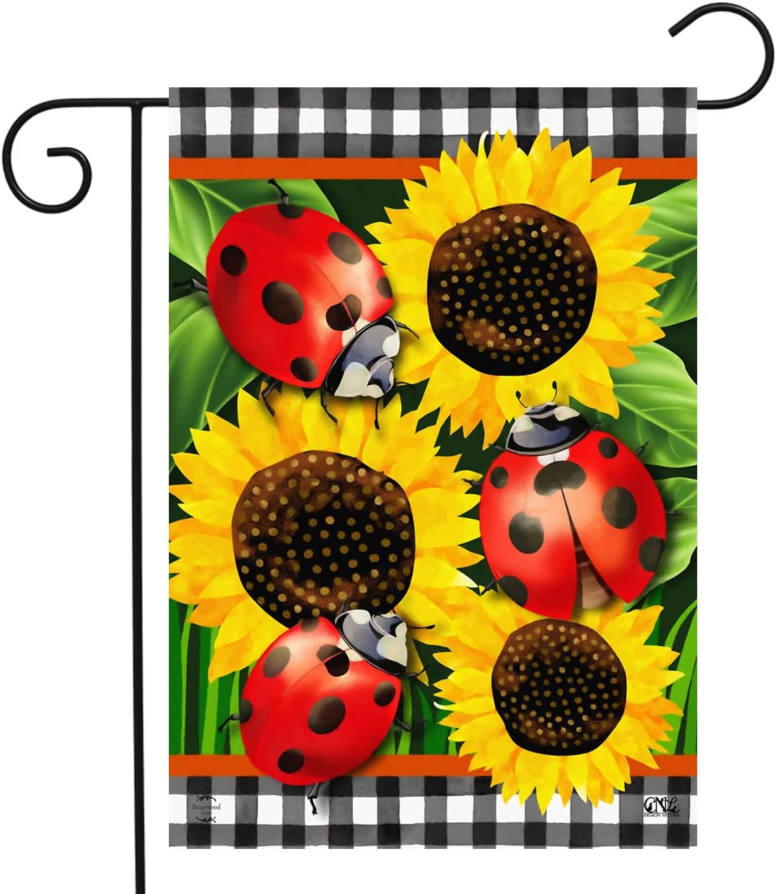 Amazon.com : Briarwood Lane Ladybugs and Sunflowers Summer Garden Flag ...