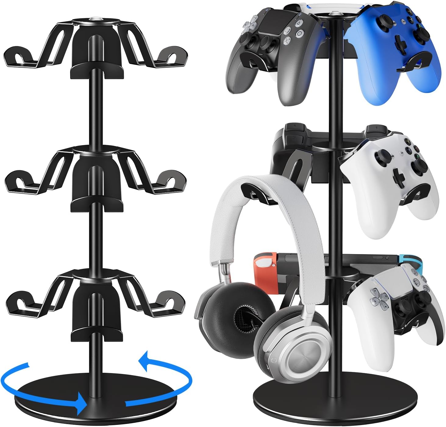 Amazon.com: zmgnnd Gamer Gift,6-Tier Controller Headphone Stand Desktop ...