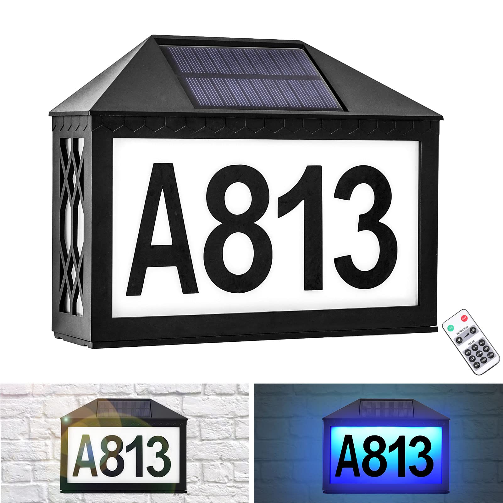 Buy LETOURLETOUR Solar Address Sign,House Numbers for Outside Solar ...