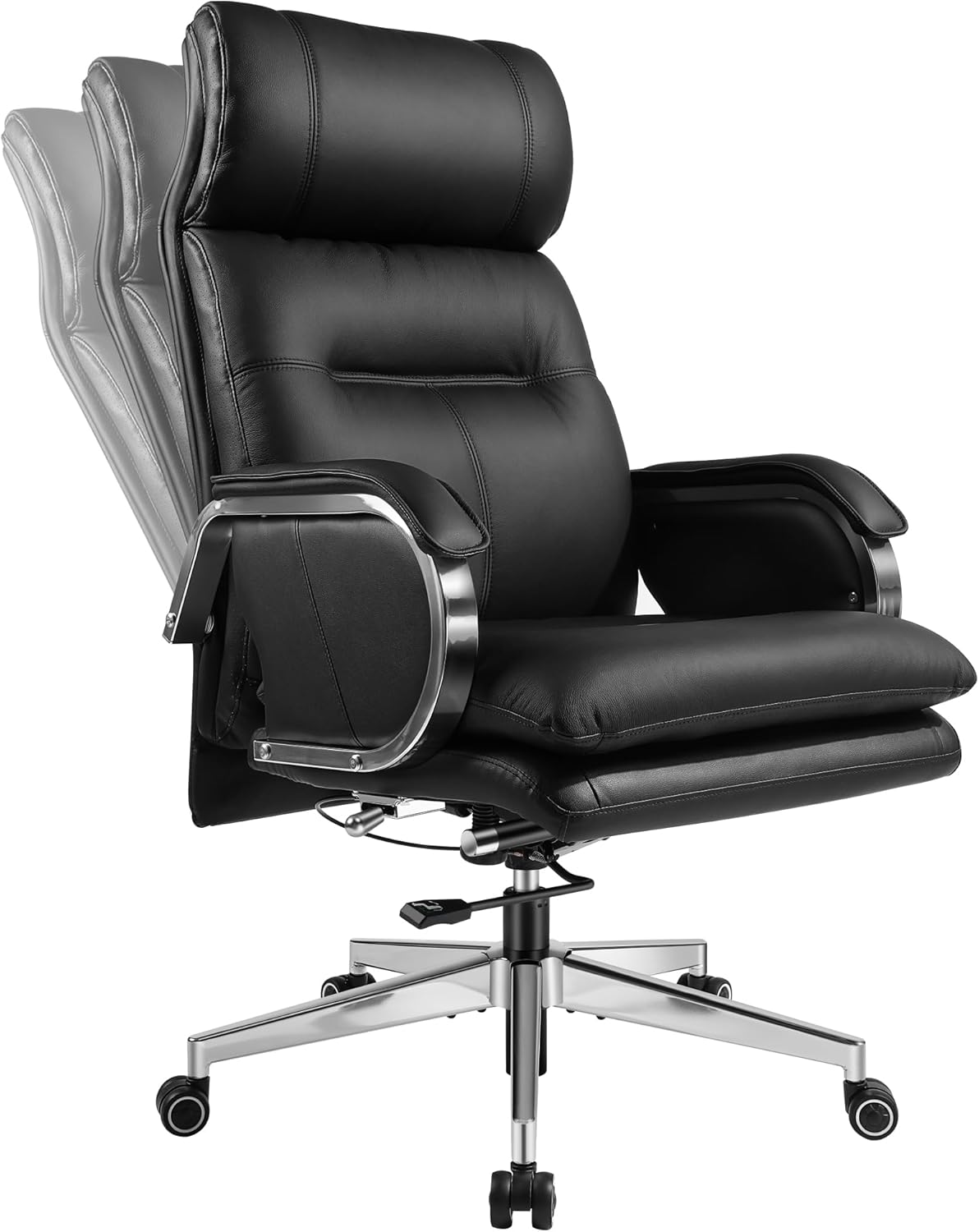 HUAUR Genuine Leather Modern Executive Chair High-Back Support 90 to ...