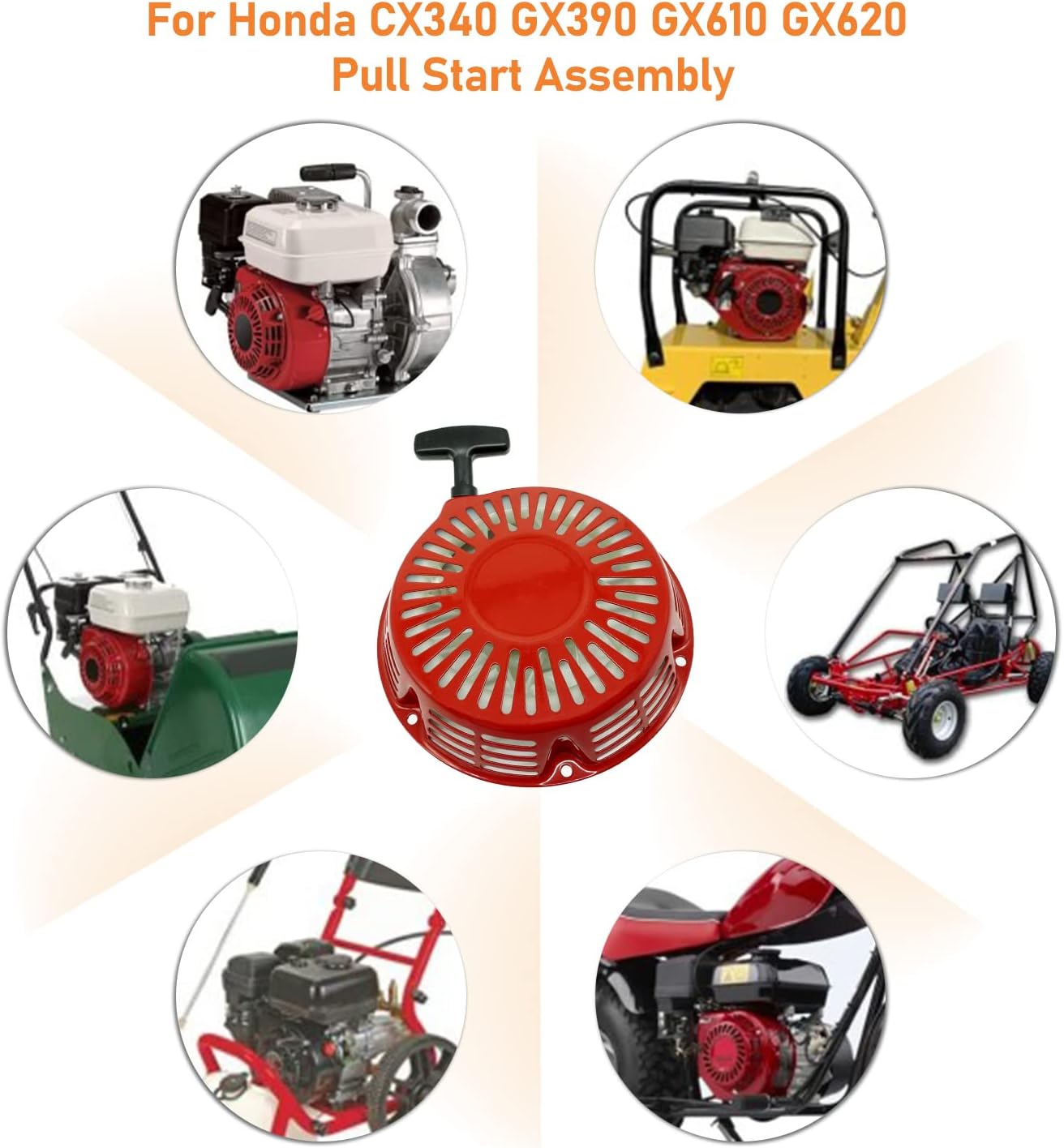 LUSQI Arrancador de retroceso para motor de cortacésped Honda GX390, conjunto de arranque para ...