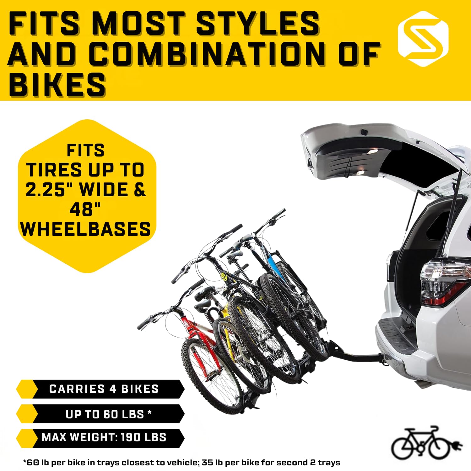Snapklik.com : Saris Freedom 4-Bike Hitch Rack Universal Fit For All ...