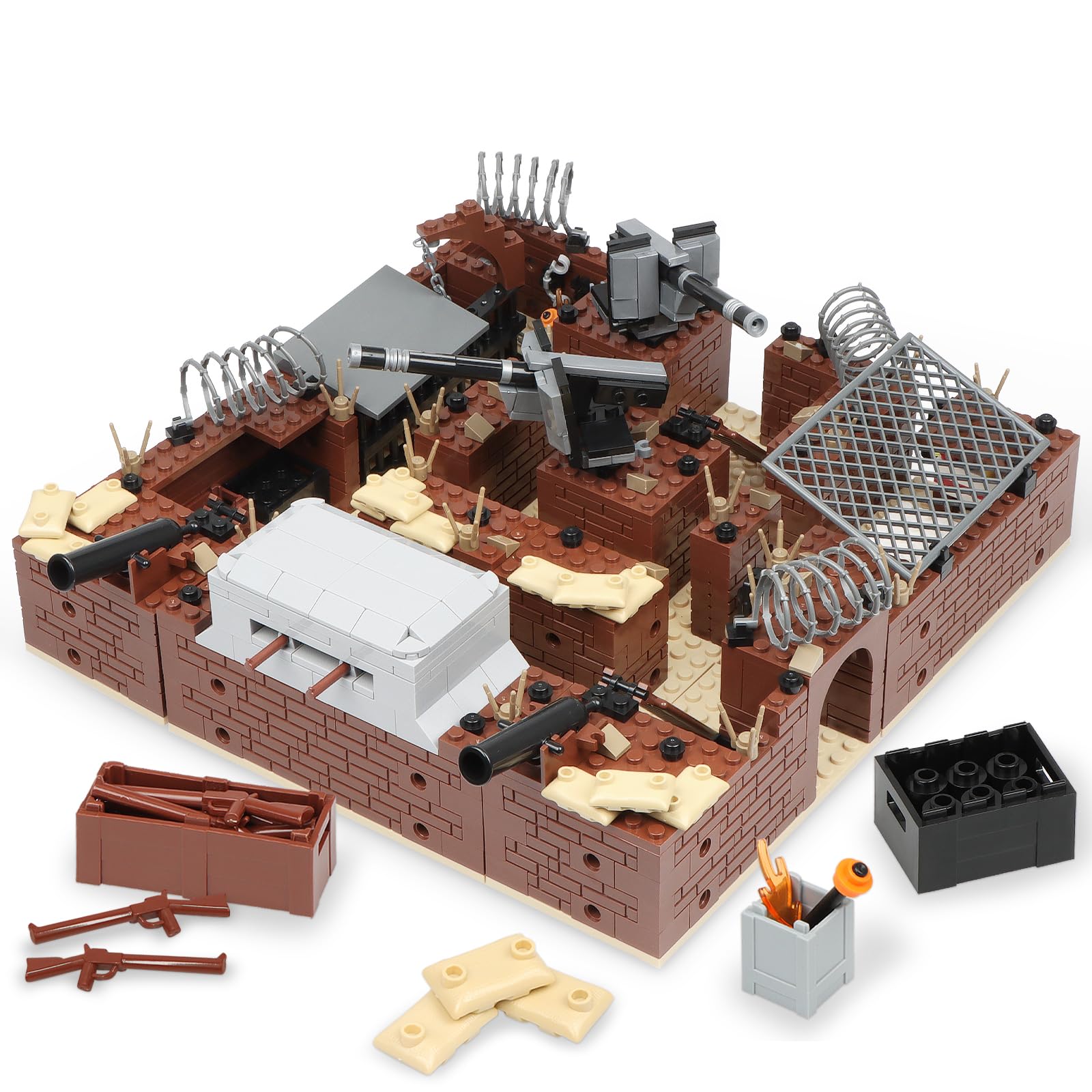 Amazon.com: Finger Rock WW2 Military Base Bunker Trench Building Set, 8 ...