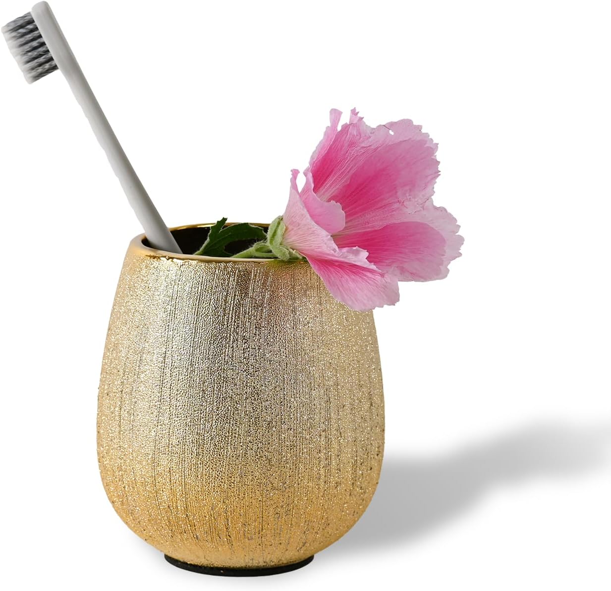 Amazon.com: ABBI NIMO Brushed Gold Ceramic Toothbrush Holder, 3D ...