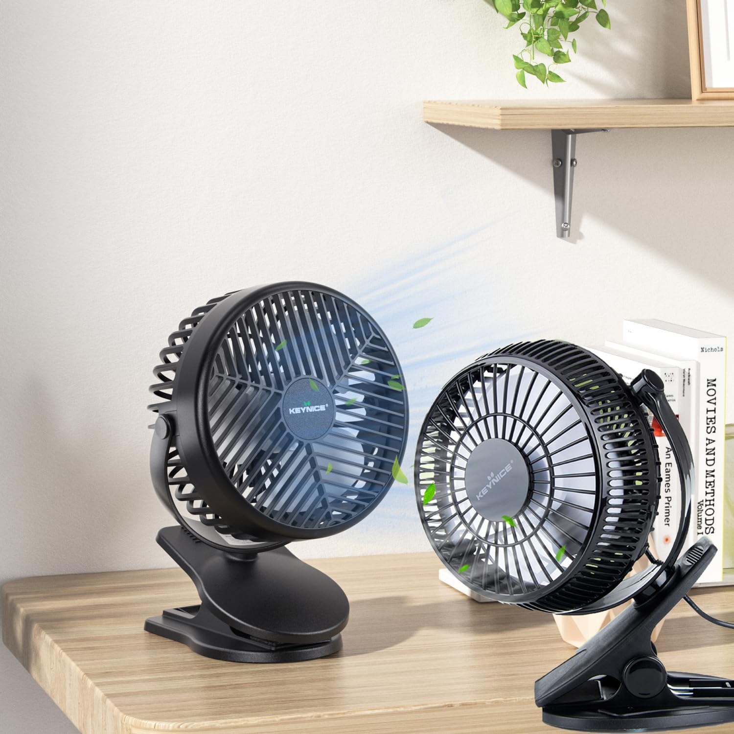 Amazon.com: KEYNICE Clip on Fan, 4 Inch USB Fan for Bedroom, 360 ...