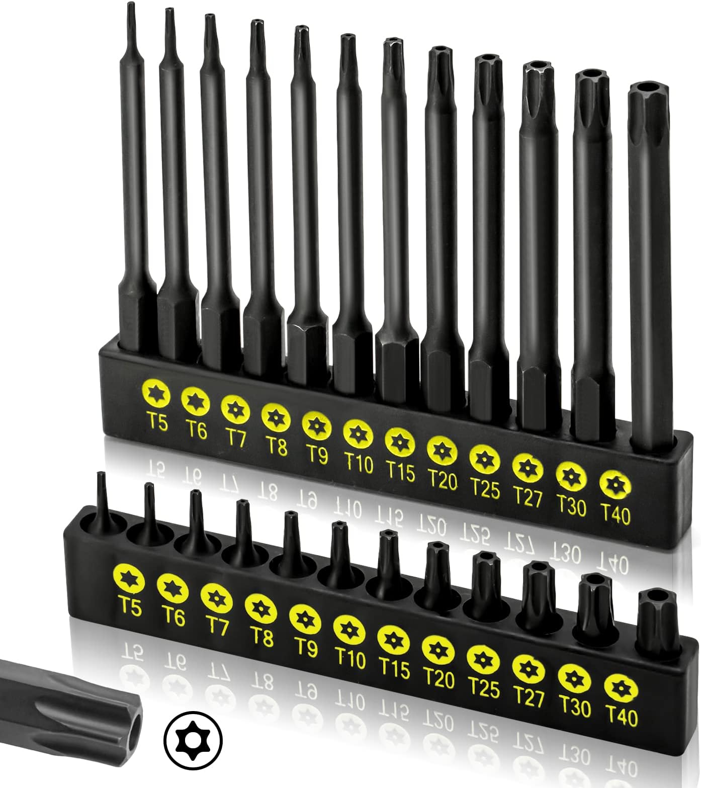 InPower Torx Bit Set, 24 PCS S2 Steel, 1&3'' Long Drill Bit with Bit ...