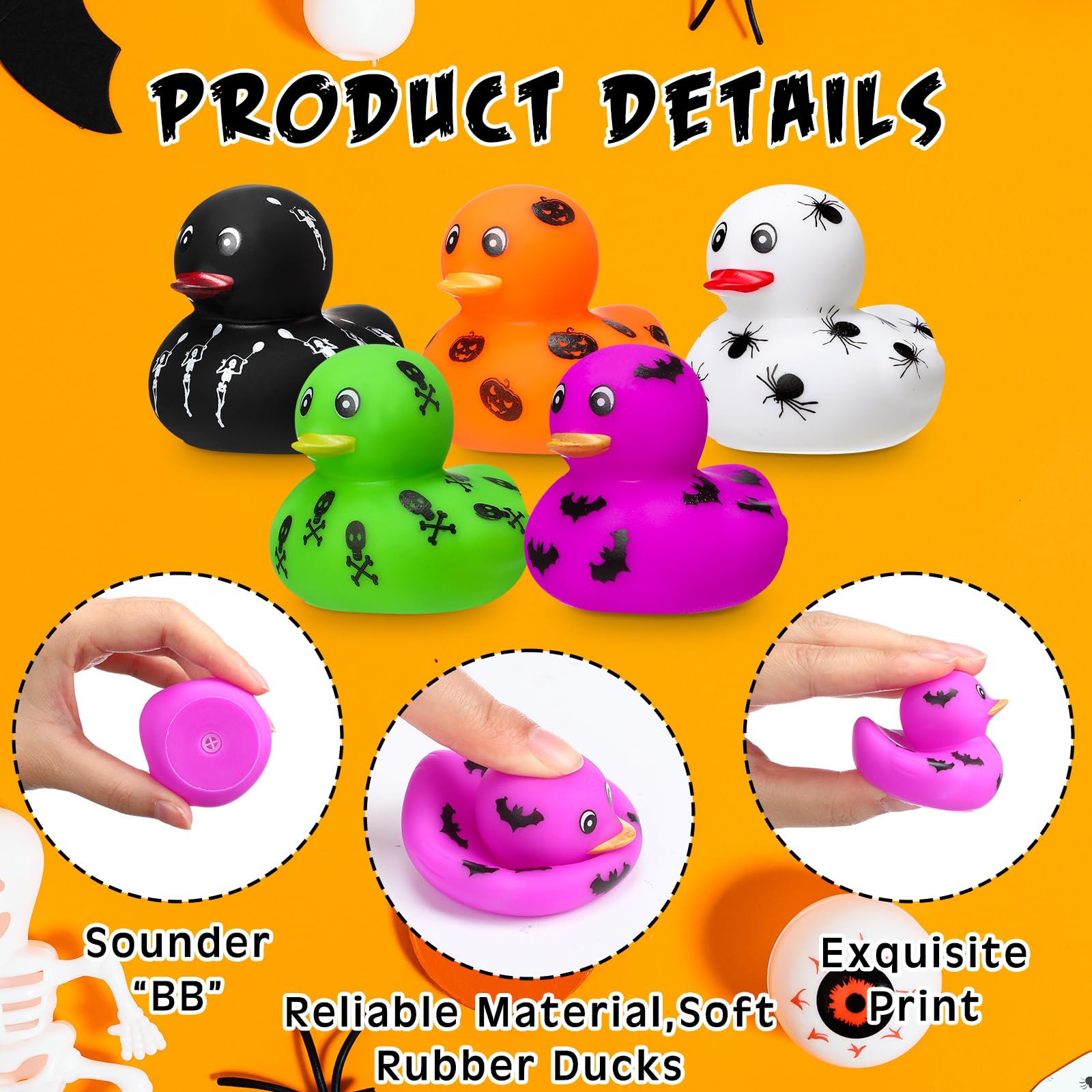 Snapklik.com : 20 Pcs Halloween Rubber Ducks 2 Inch Mini Rubber Duckies ...