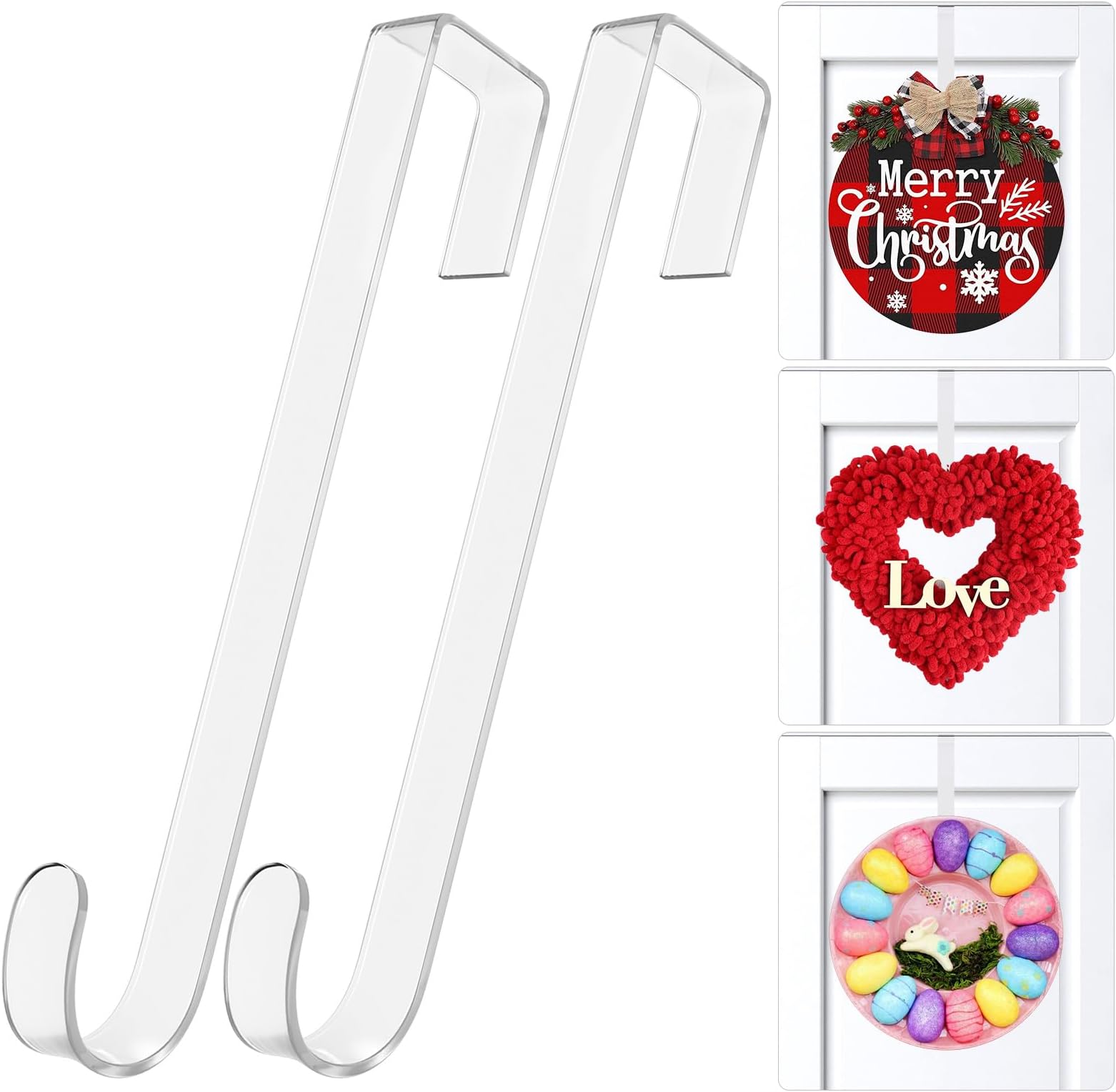 Amazon.com: Bremorou Wreath Hanger Hooks 12" Wreath Hangers for Front ...