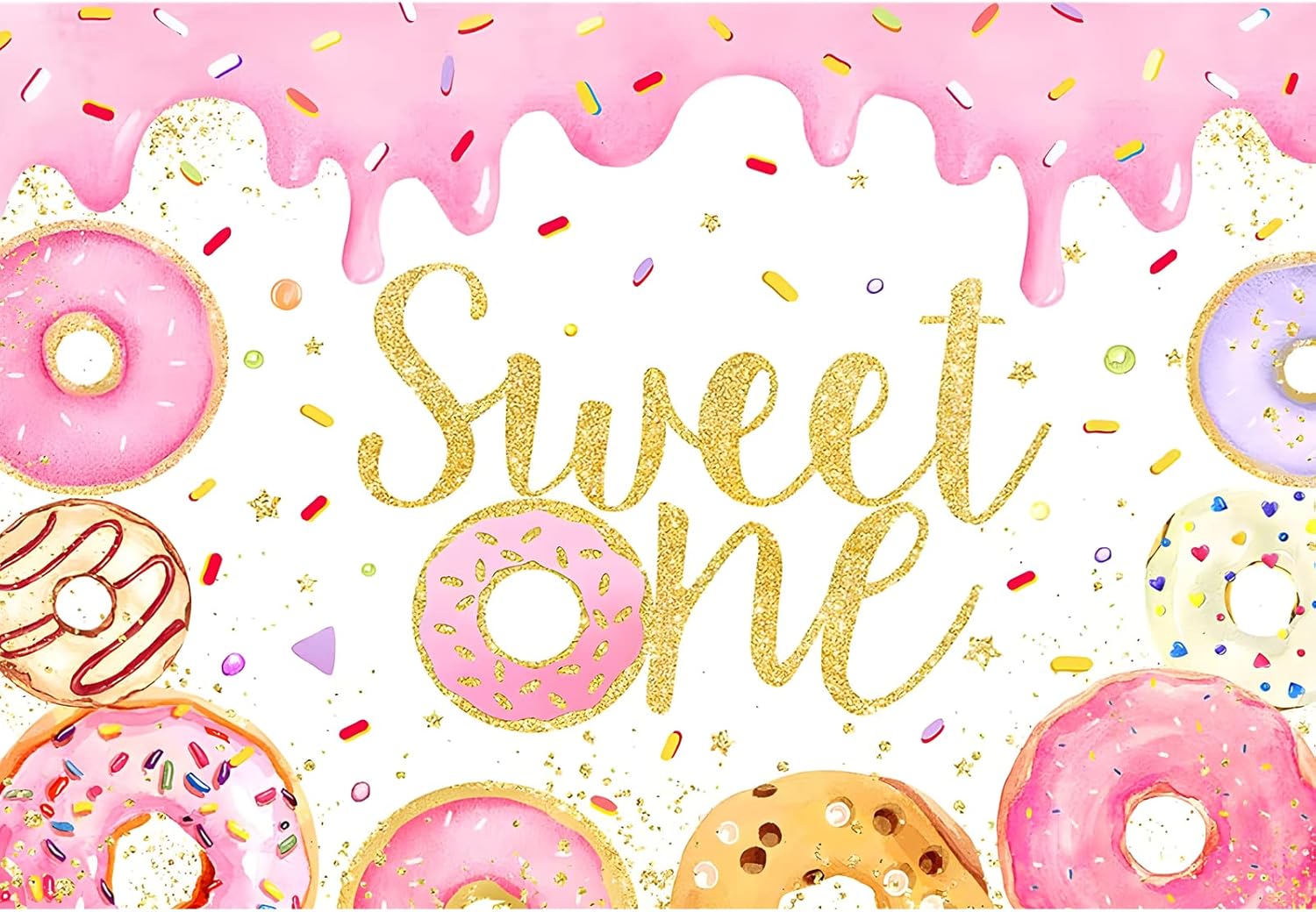 Amazon.com : HOTIYOK 7x5ft Pink Backdrop Sweet One 1st Birthday Theme ...