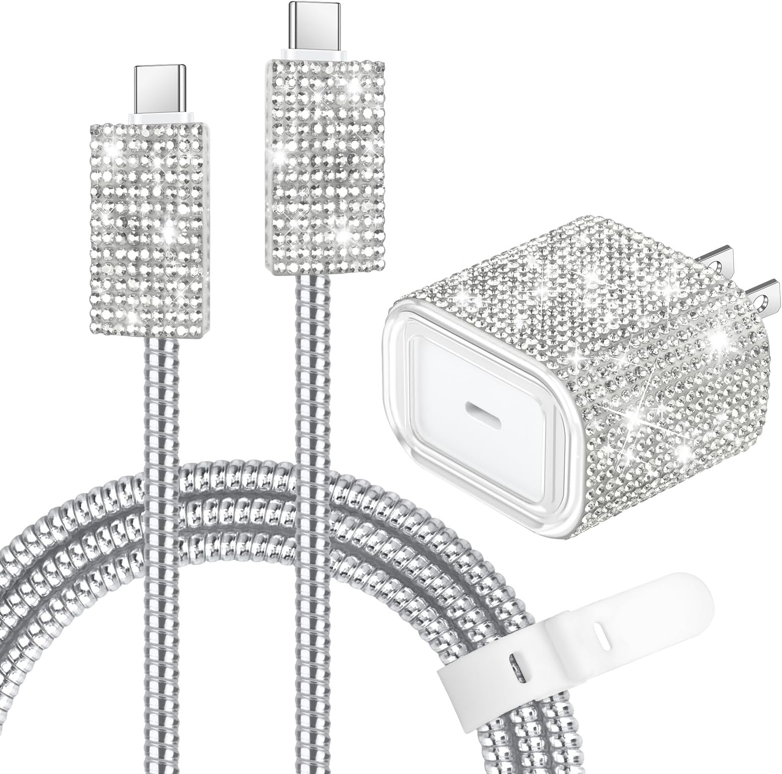 Amazon.com: Aolcev for iPhone Charger Fast Charging Bling USB C Wall ...