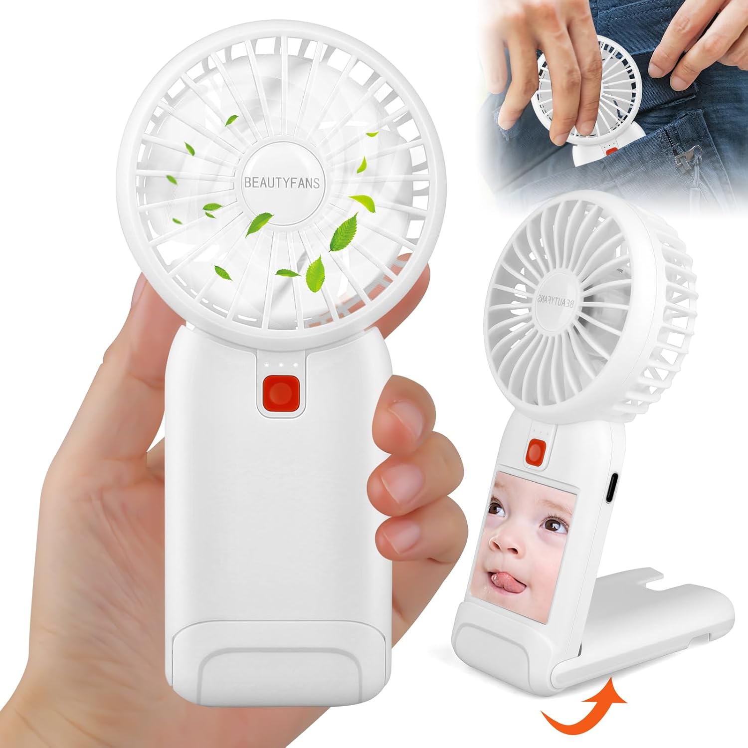 Amazon.com: WLRAPSKY Handheld Portable Fan with Mirror, Persona ...
