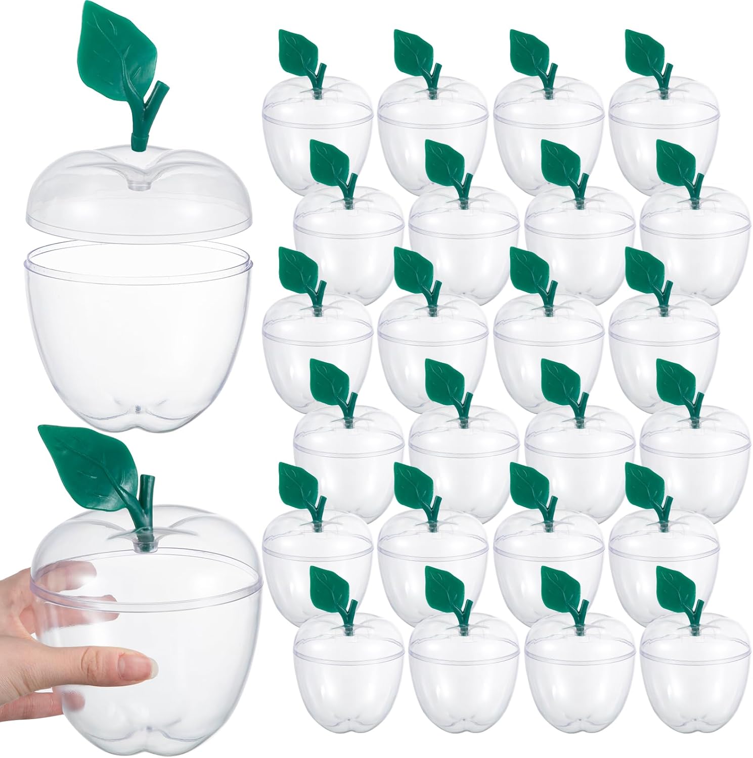 Amazon.com: Didaey 24 Pcs Christmas Large Apple Containers Plastic ...